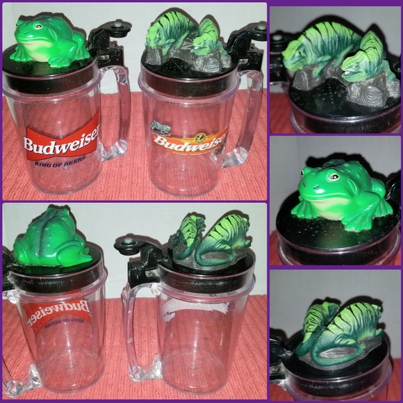 Budweiser | Dining | Euc Budweiser Frog And Lizards Mugs With Sound ...